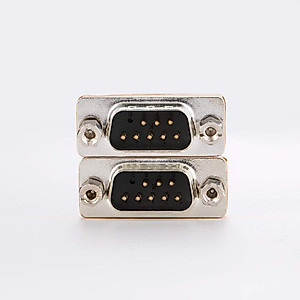 Arnorin DB9 Null Modem Adapter Male to Male Slimline Data Transfer Serial Port Adapter 2 Pack
