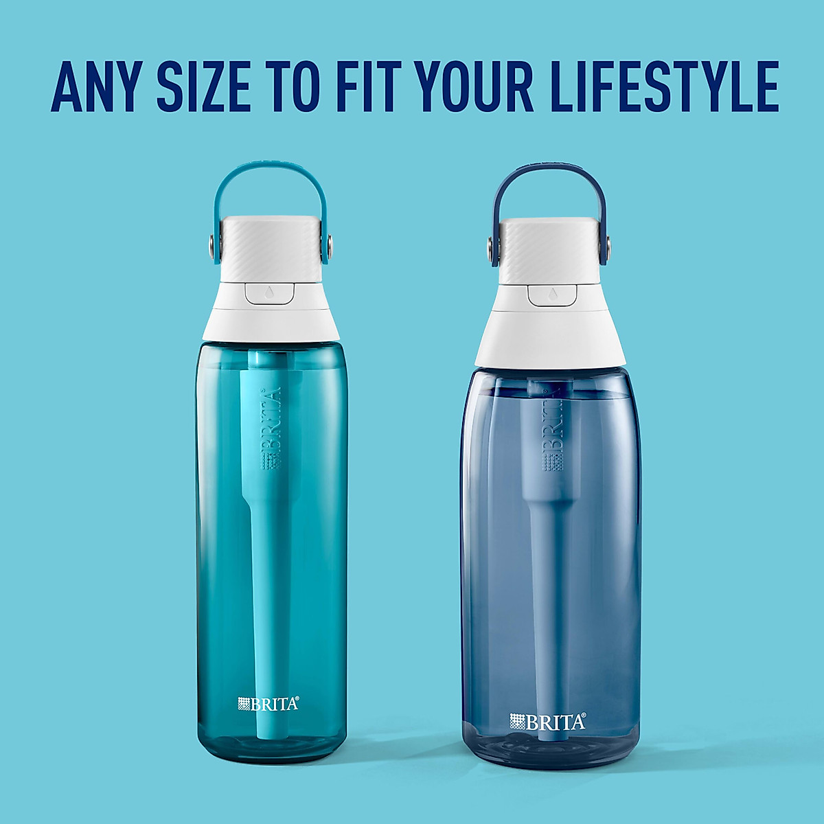 Brita Insulated Filtered Water Bottle with Straw, Reusable, BPA Free Plastic, Night Sky, 36 Ounce