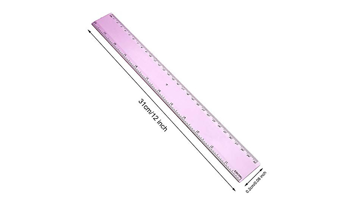 2 Pack Pink Plastic Rulers - Perfect for School & Office