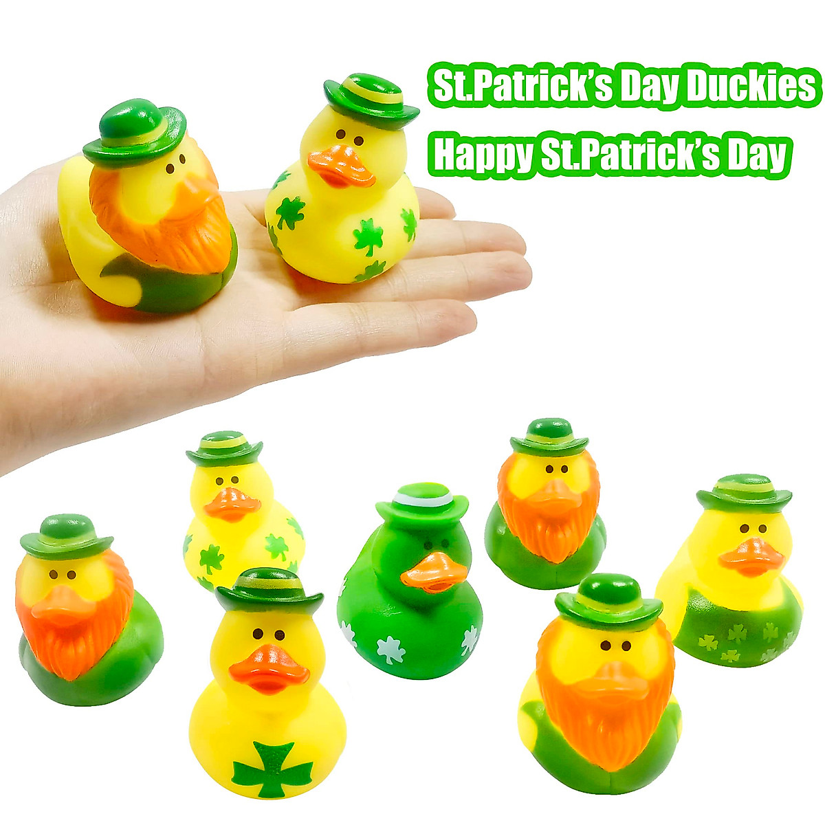 27 PCS St. Patrick's Day Rubber Ducks,Baby Showers Accessories,Mini 2.16" Duckies Bath Toys for Kids St. Patrick's Day Party Favors,Gift Exchange (St. Patrick's)