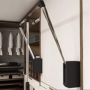 Pull Down Closet Rod, Adjustable Closet Lift Rail Organizer Storage System Closet Hanger Rod, Closet Storage Organizer for Soft Return, Back Mount (Size : 115-150cm)