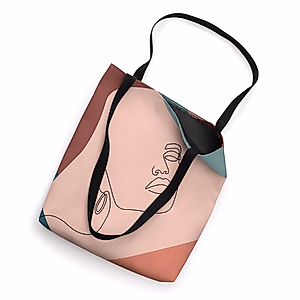 aesthetic minimalistic drawing female face Abstract line art Tote Bag