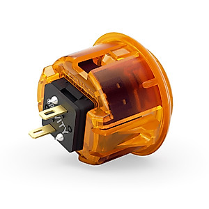 qanba Gravity KS Mechanical Arcade Buttons 30mm Snap-In Mechanical Pushbutton (Boxed (Clear Orange D11(8 pcs))