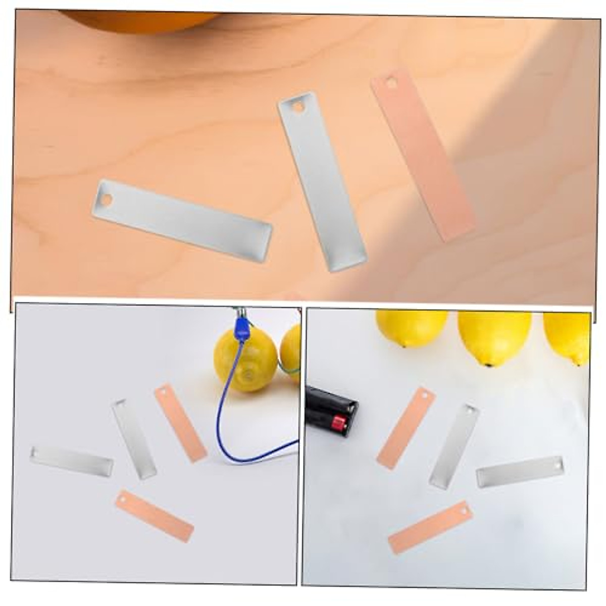 PLAFOPE 1 Set Battery Electrode Sheet Batteries DIY Fruit Battery Materials Zinc Electrode Strip Anode for Zinc Plating Zinc Strip Experiment Supplies Anode for Zinc Electroplating Copper