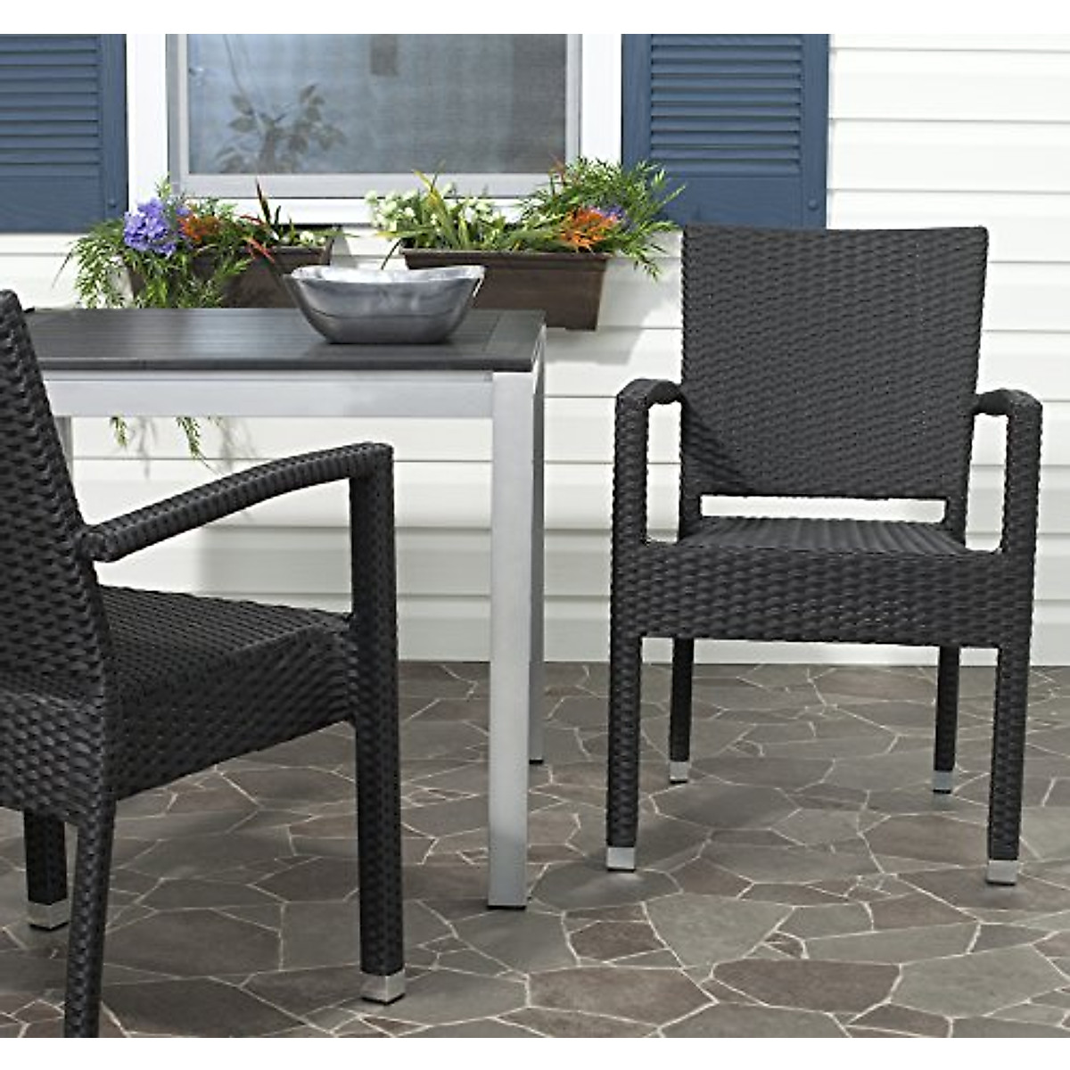Safavieh Outdoor Living Collection Kelda Wicker Arm Chairs