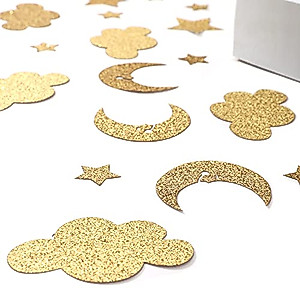 Twinkle Twinkle Little Star Baby Shower - Star Confetti For First Birthday, Over The Moon Theme Party Decorations Supplies With Baby Boy Girl, Party Photo Props For Baby Shower