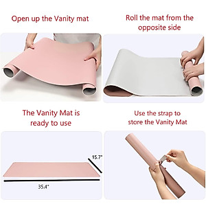 Makeup Mat for Vanity Top Protector, Cover Work Table Waterproof, Oilproof Dustproof Smooth and Soft, Pink 31.5" x 15.7" from NemoHome