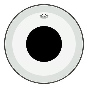 Remo P31322-10 Clear Powerstroke 3 Bass Drum Head - 22-Inch - Black Dot