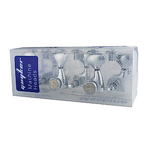 Guyker Guitar Locking Tuners (3L + 3R) - 1:21 Lock String Tuning Key Pegs Machine Head Set Replacement for ST TL SG LP Style Electric, Folk or Acoustic Guitars - Chrome