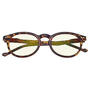 CessBlu Ladies Computer Glasses Round Oval Blue Light Filter Reading Eyeglasses Women(DEMI) +0.75