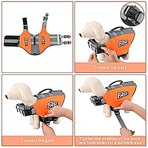 Ownpets Dog Life Jacket, Reflective Dog Safety Vest Adjustable Pet Life Preserver with Strong Buoyancy and Durable Rescue Handle for Swimming, Surfing, Boating,X-Large