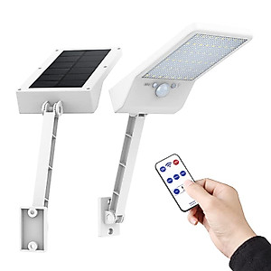 VOLBOZ Outdoor Solar Wall Light, 48 LED 800 LM Outdoor Solar Power Street Wall Lamp PIR Motion Sensor Garden Security Waterproof Remote Control Solar Light for Garage Fence Patio Porch Yard