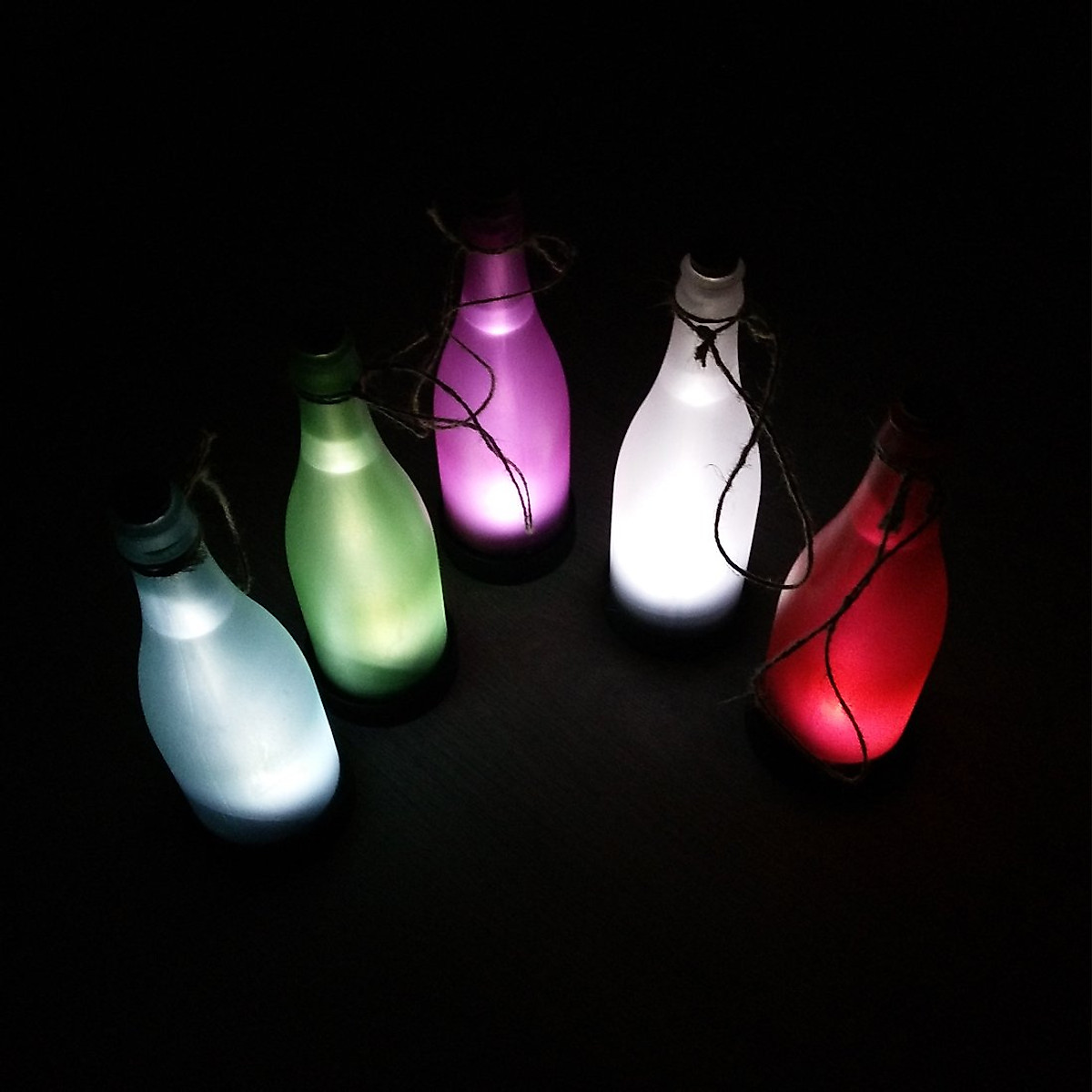 Penfly Solar Powered LED Hanging Bottles Landscape Light for Home Yard Garden Decoration