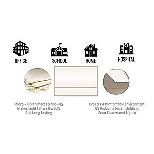 ShadeMAGIC Fluorescent Light Filter Covers - Mocha - Diffuser Pack; Eliminate Harsh Glare That Causes Eyestrain and Head Strain The The Classroom or at Office. (2)