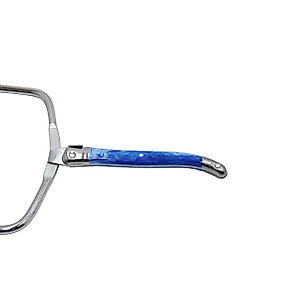 Laguiole Premium Sturdy Stainless Steel Cheese Slicer/Lyre For Hard & Soft Cheeses, Sapphire Blue Handle by Clermont Coutellerie