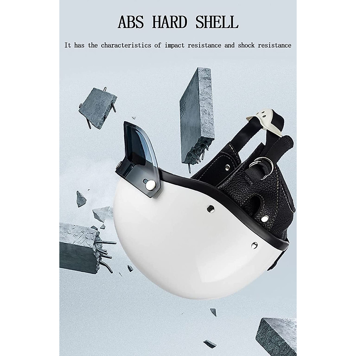 Traveling Light Helmet German Style Vintage Motorcycle Half Helmet DOT Approved Adult Retro Scooter Open Face Skull Cap Men Helmet Novelty Electric Cruiser Half Shell Women Helmet-E-Medium