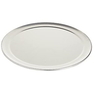 Winco 11 Inch Aluminum Winware Pizza Tray with Wide Rim