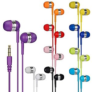 ZNXZXP Bulk Earbuds 50 Pack for Classroom,Wholesale Earbuds Bulk Headphones for Kids,Perfect for Students Schools Hospitals Hotels Library Museums,Individually Bagged,Multi Colored