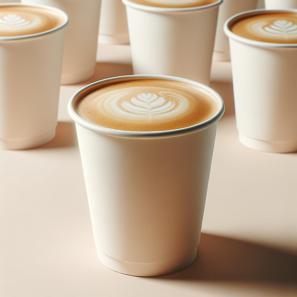 Lakesstory 50 Pack 9 oz White Disposable Paper Coffee Cups with Lid - Hot/Cold Beverages - Home Use - Microwave Safe - Compostable