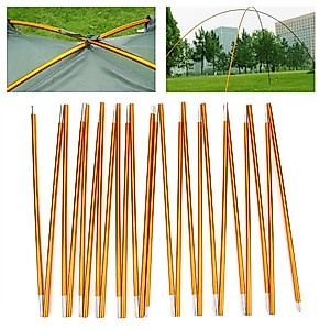 Tent Poles Replacement, 2Pcs/Lot Lightweight Tent Pole Repair Kit 12 Sections Aluminum Alloy 8.5mm 4.42m Tent Poles for Outdoor Camping Hiking Travel, Golden Yellow (174inch)
