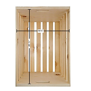 Good Wood by Leisure Arts Wooden Crate, Wood Crate Unfinished, Crates for Display, Crates for Storage, Wooden Unfinished, Pine, 22" X 15" X 11.5"