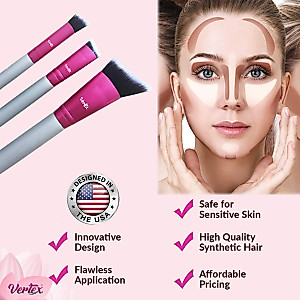 Nose Contour Brush Contouring Makeup Brush Set - Sculpting Blending Real Brush Hair Angled Blush Techniques Dramatic Cheekbones Highlighting Bronzer Palette Powder Concealer Foundation Cream
