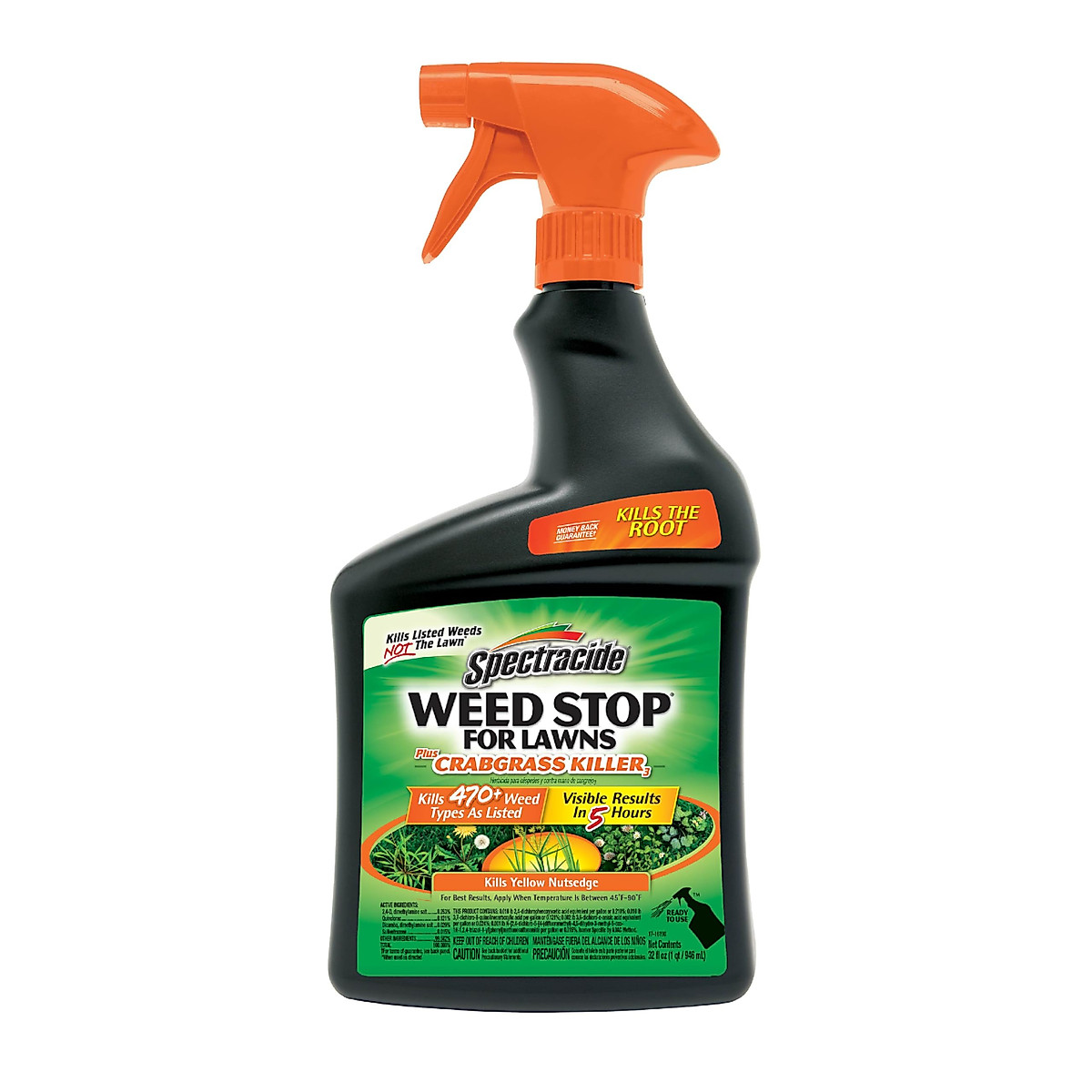 Spectracide Weed Stop For Lawns Plus Crabgrass Killer, Ready to Use, Kills Weeds, Not The Lawn, 32 fl Ounce