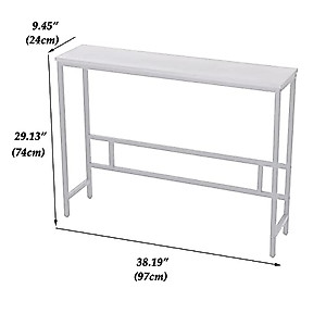 MAJARO Modern Industrial Sofa Console Table for Living Room, Office (Dark Grey, Single Layer)