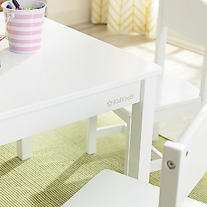 KidKraft Wooden Farmhouse Table & 4 Chairs Set, Children's Furniture for Arts & Activity - White