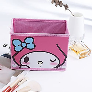 G-Ahora Kitty Collapsible Storage Box Kitty Cat Cosmetics Box Foldable Baskets Office Desk Room Decoration Kitty Makeup Holder for Women Girls(sto-me)