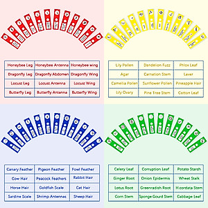 Yexiya 120 Pcs Kids Prepared Microscope Slides with Specimens Animals Insects Plants Flowers Specimens Microbiology Biological Sample for Student School Science Lab Supplies(48 Different Patterns)
