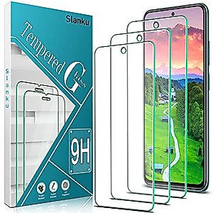 Slanku [3-Pack] Screen Protector for Xiaomi Redmi Note 10 Pro, Note 10 Pro Max Tempered Glass, 9H Hardness, AntiScratch, Bubble-Free, Case Friendly
