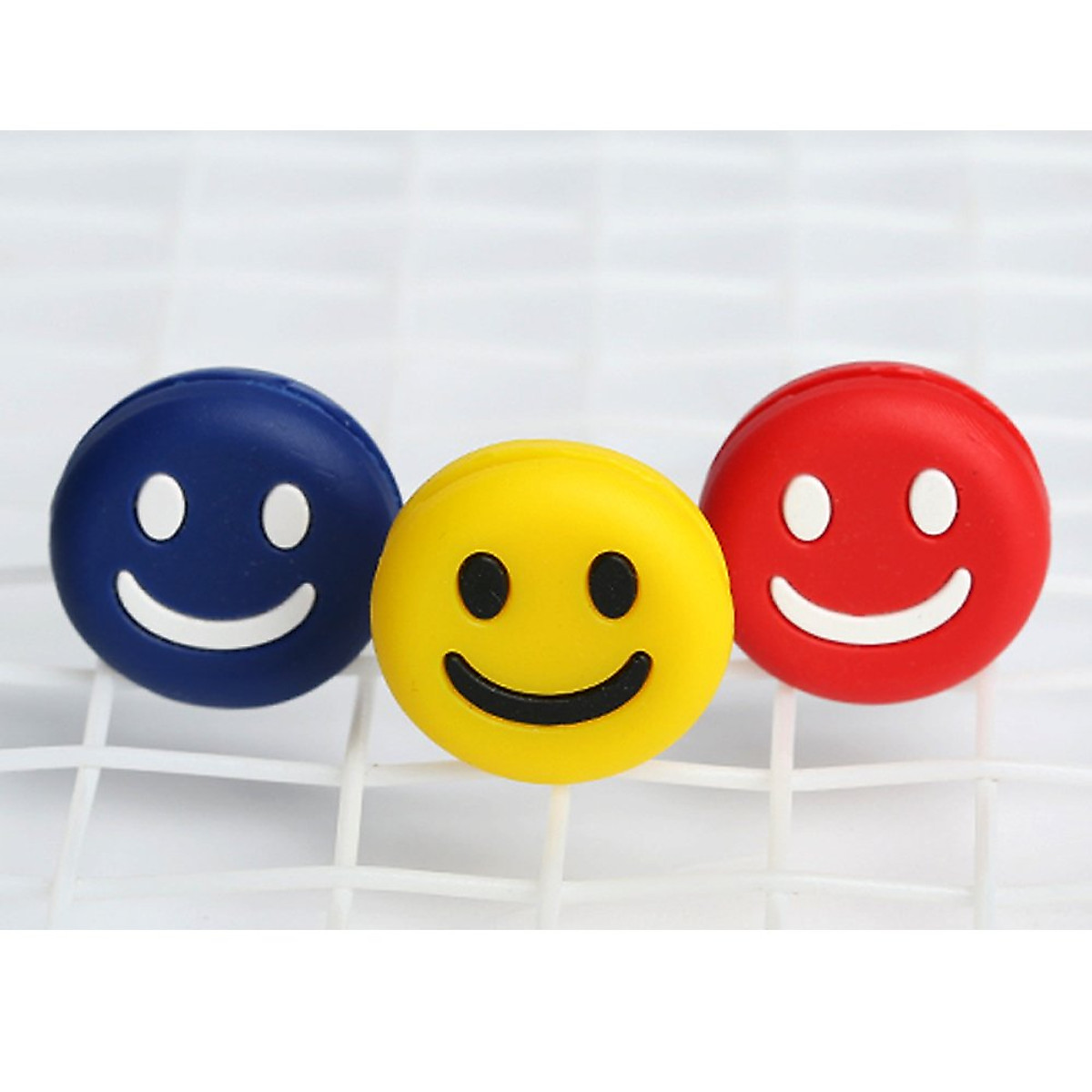 Senston Tennis Racket Silicone Vibration Dampeners Smile Face Shock-Absorber Fit in your racket string -set of 6 Pack