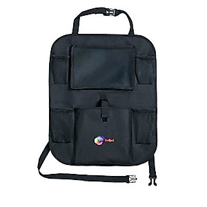 Durable Backseat Car Organizer- Kick Mats Back Seat Protector- Heavy Duty Car Organizer for Kids with Touchable Tablet Holder and Extra Storage Pockets, Car Travel Accessories, Perfect for Travel, Car