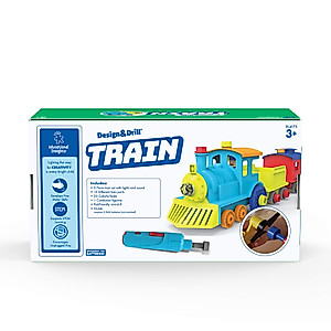 Educational Insights Design & Drill All Aboard Train, 30 Piece Take Apart Toy with Electric Drill Toy, STEM Toy, Gift for Boys & Girls, Ages 3+