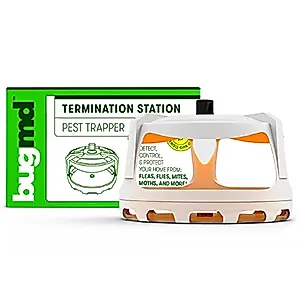 BugMD Termination Station Pest Trapper - Flea Trap with Light and Refills, Sticky Trap for Ants, Cockroaches, Tick and Flea, Bug Catcher, Roach Trap