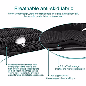 Foot Rest, Airplane Footrest,Head Hammock Portable Travel Footrest Flight Carry-On Foot Rest Adjustable Height Foot Rest Travel Accessories Footrests Hammock,Black