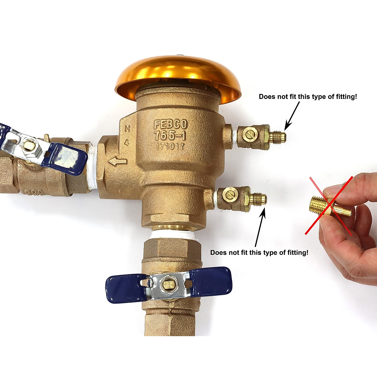 Schrader Valve to Male NPT Fittings | Adapters to Winterize Backflow Preventer and Pressure Vacuum Breaker (PVB) for Sprinkler Systems| Blowout Method Using Air Compressor (Lead-Free Brass)