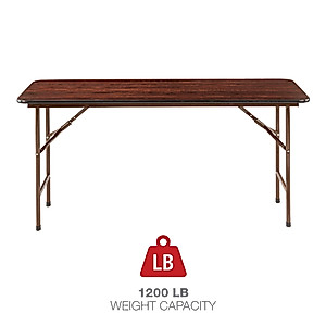 Alera FT726018MY 59.88 in. W x 17.75 in. D x 29.13 in. H Rectangular Wood Folding Table - Mahogany