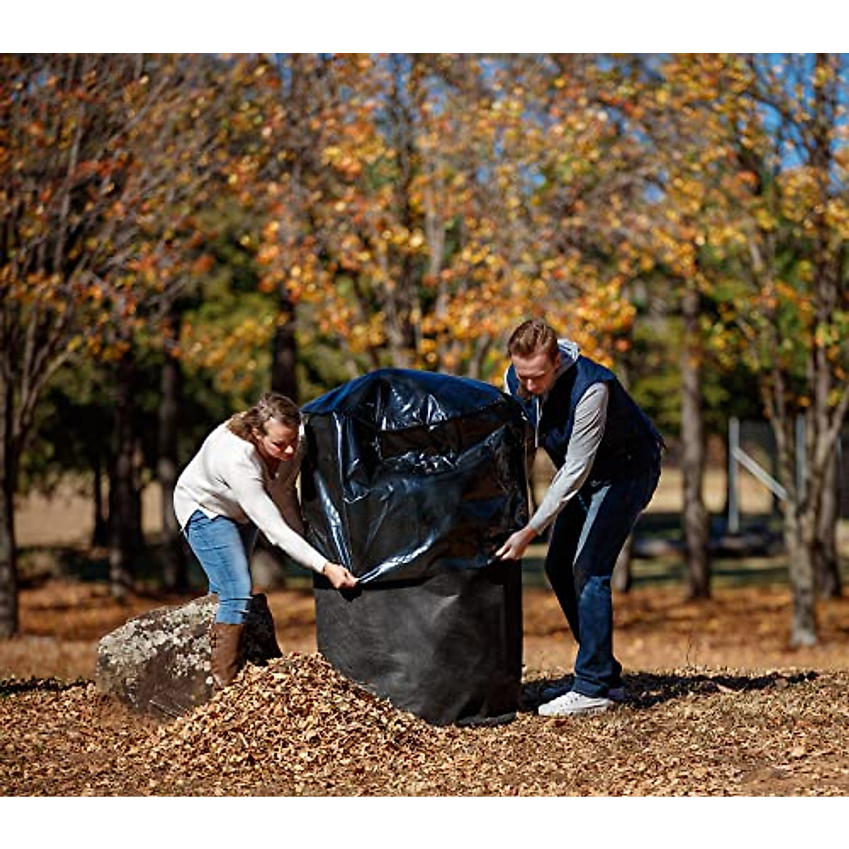 Smart Pot 12125 Sak Fabric Composting Container with Plastic Fitted Cover, Black