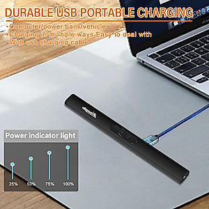 honglu Lighter Electric Lighter, Candle lighters, USB Plasma Long Arc Lighters Rechargeable Safety Lock for Cooking BBQs Fireworks No Butane Fuel - Black