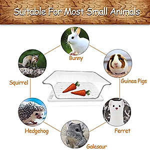 Hamiledyi Rabbit Litter Box Potty Small Animal Bunny Litter Toilet Plastic Square Cage Litter Box Training for Guinea Pigs Chinchilla Ferret and Small Furry Animals(10pcs) (White)