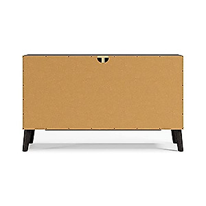 Signature Design by Ashley Piperton Contemporary Scandinavian 6 Drawer Dresser, Two-Tone Black