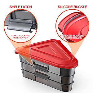 Pizza Storage Container, Expandable Pizza Slice Container, Reusable Pizza Pan Pizza Box Set with Lids to Leftover Organization and Space Saver