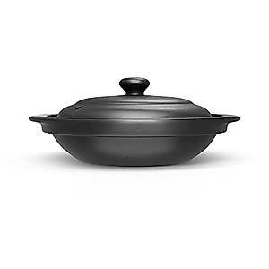 Modern Korean Cooking Premium Ceramic Stone Bowl with lid and tray - 33 ounces - Korean Clay Pot for Cooking (Dolsot or Ddukbaegi) - Dolsot Korean Stone Bowl - Clay Cooking Pots for Soup and Bibimbap Bowl - Korean Cookware