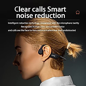 EPZ Bone Conduction Headphones Open Ear Headphones Bluetooth Sports Earphones - Built-in Mic Sweat Resistant Earphones for Workouts and Running