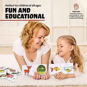 SPARK INNOVATIONS Animal Puzzles, Animal Games, Animal Matching Cards, Educational Games Childrens Puzzle for 3 Year Olds, Kids Puzzle, Preschool Games