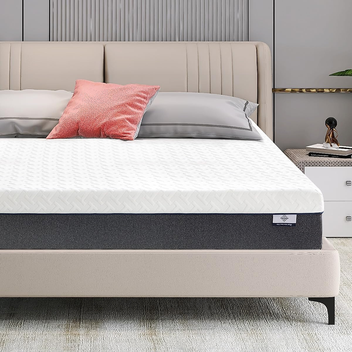 TRIPARK Queen Mattress,12 Inch Mattress in a Box with Green Tea Gel Memory Foam Mattress, Bamboo Charcoal Bed Mattress for Pressure Relief & Back Pain Relief, CertiPUR-US