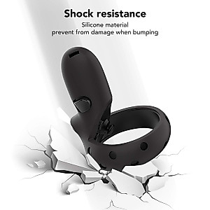 KIWISMART Touch Controller Grip Cover & Knuckle Strap for Oculus Quest/Oculus Rift S Touch Controller Grip Accessories with Adjustable Wrist Strap (Not for Oculus Quest 2)