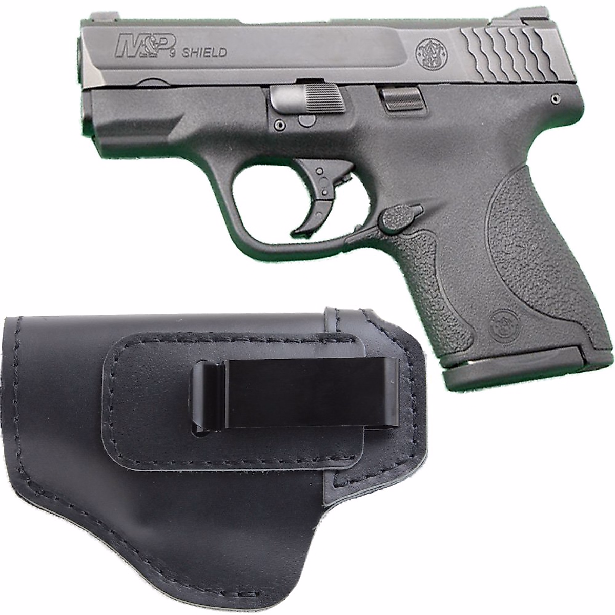 IWB Leather Holster for Inside Waistband Concealed Carry Fits:S&W M&P Shield-Glock19 26 29 30 32 43-Beretta Px4-RUGER EC9s-SIG-HK-Taurus-XDS or Similar Sized Handguns